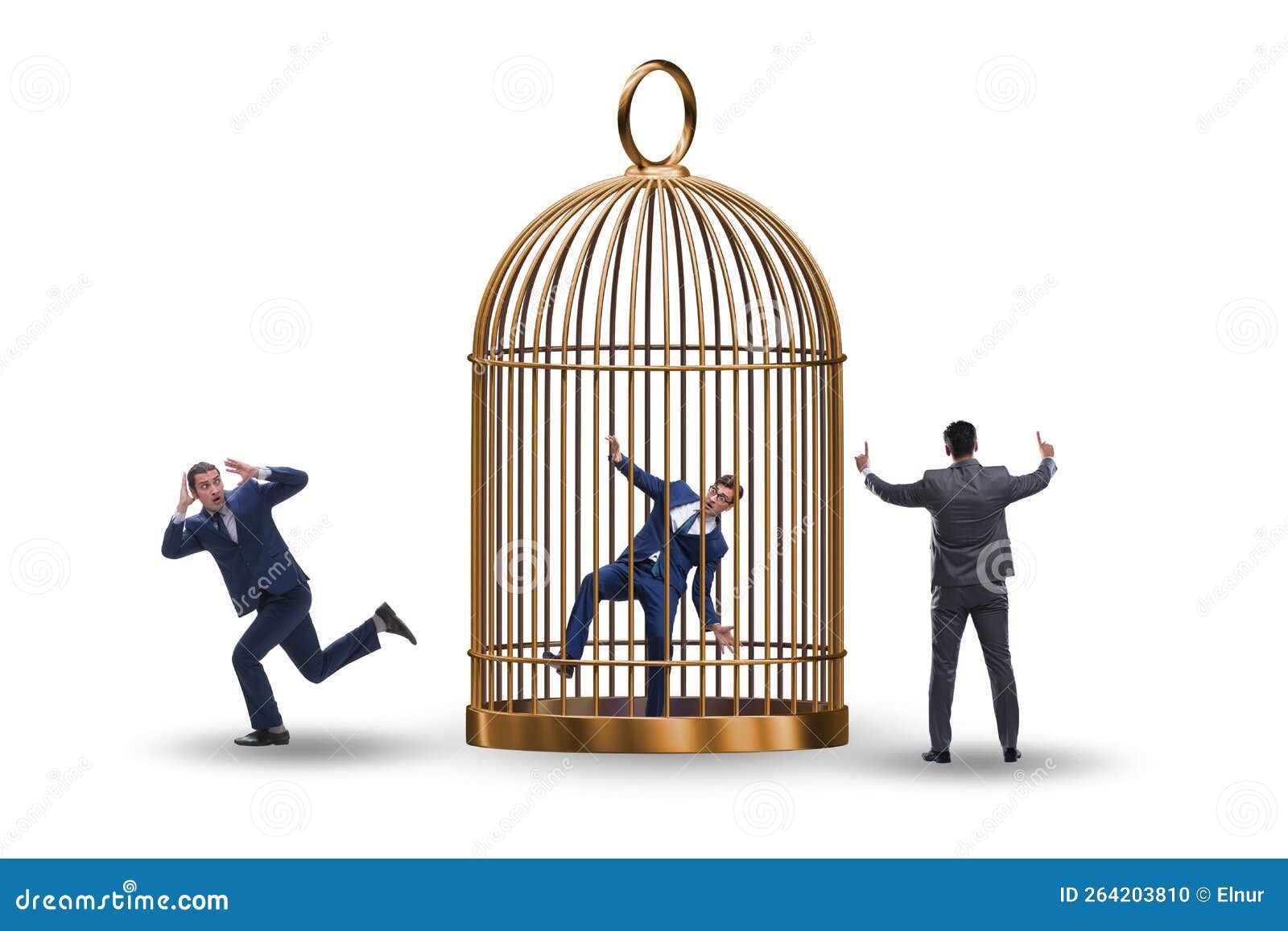 Business People and Golden Cage Concept Stock Photo - Image of ...