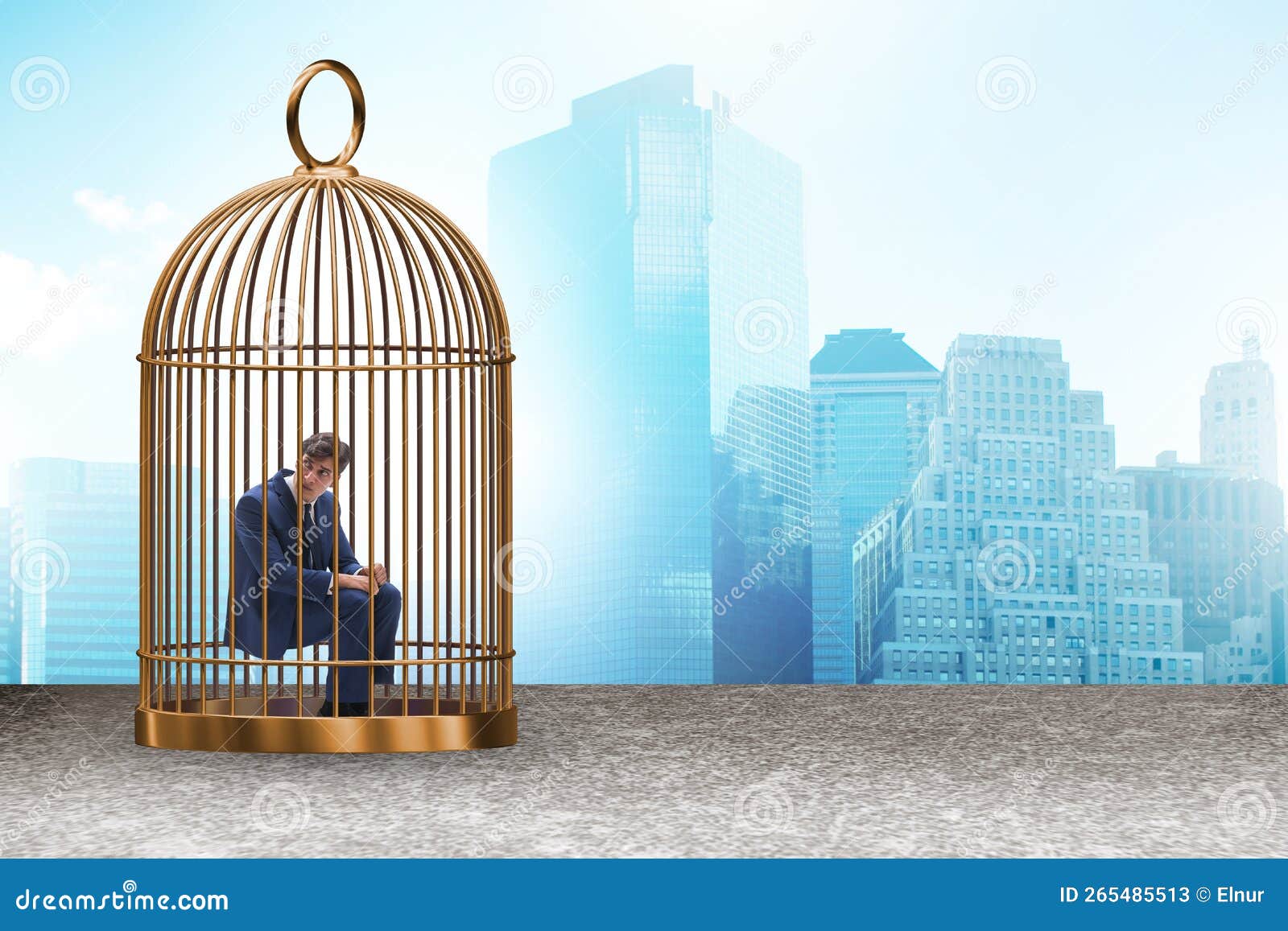 Business People and Golden Cage Concept Stock Image - Image of ...