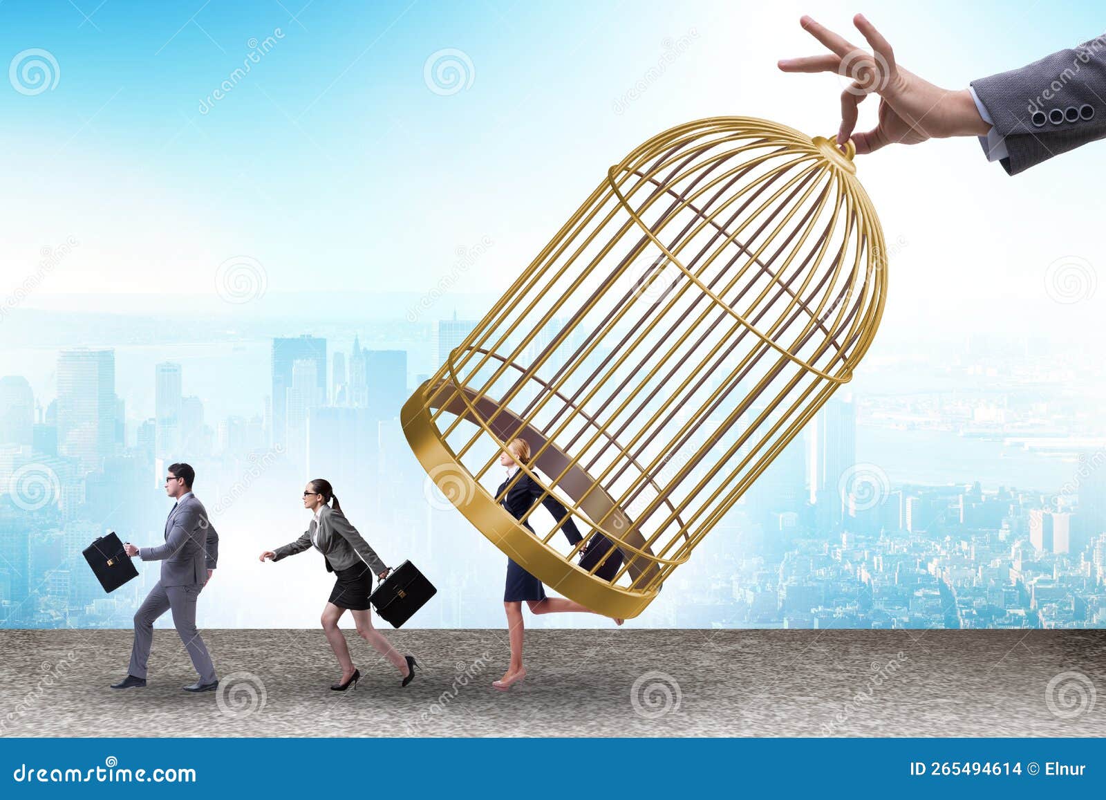 Business People and Golden Cage Concept Stock Photo - Image of cell ...