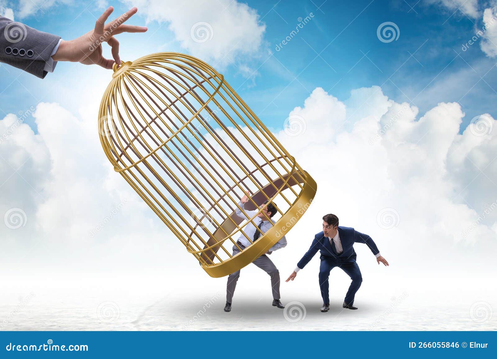 Business People and Golden Cage Concept Stock Photo - Image of ...