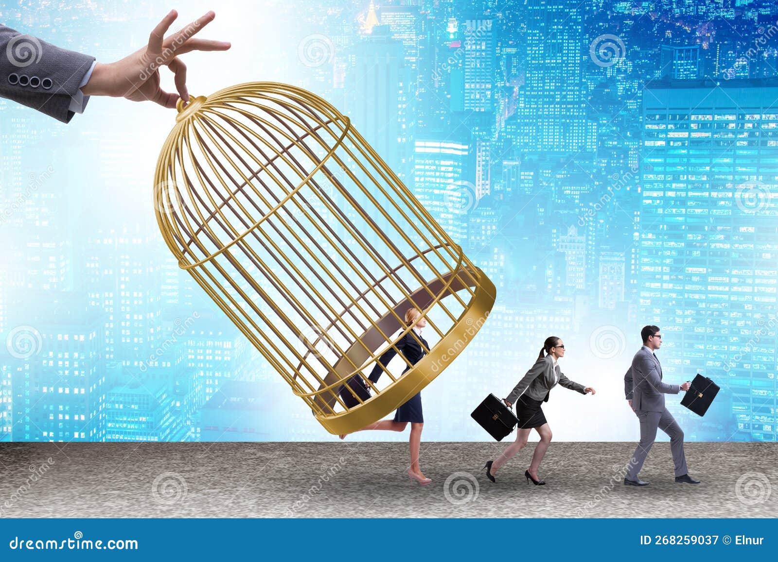 Business People and Golden Cage Concept Stock Image - Image of ...