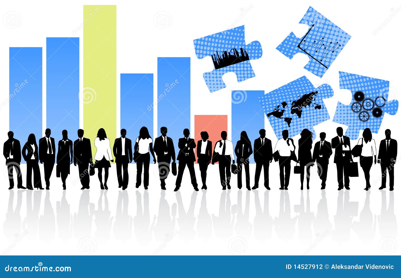 Business people and graph stock vector. Illustration of city - 14527912