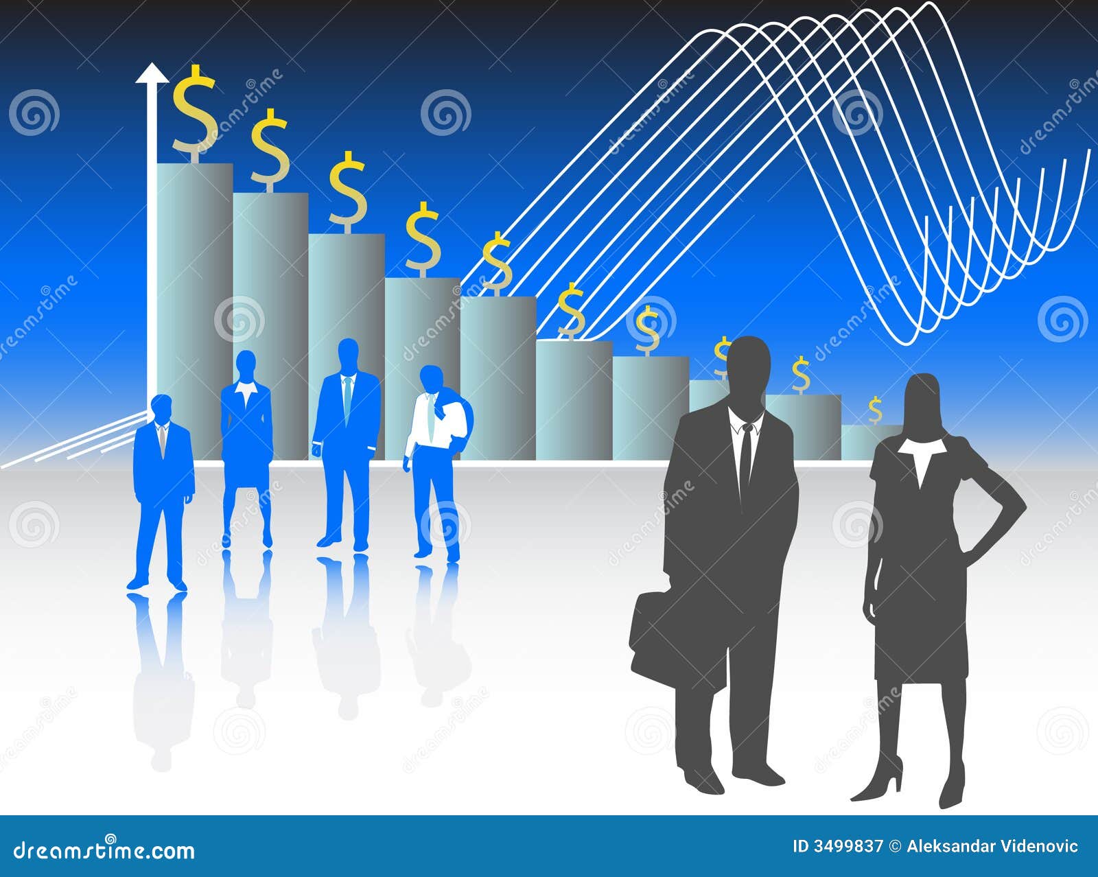 Business people and graph stock vector. Illustration of concept - 3499837