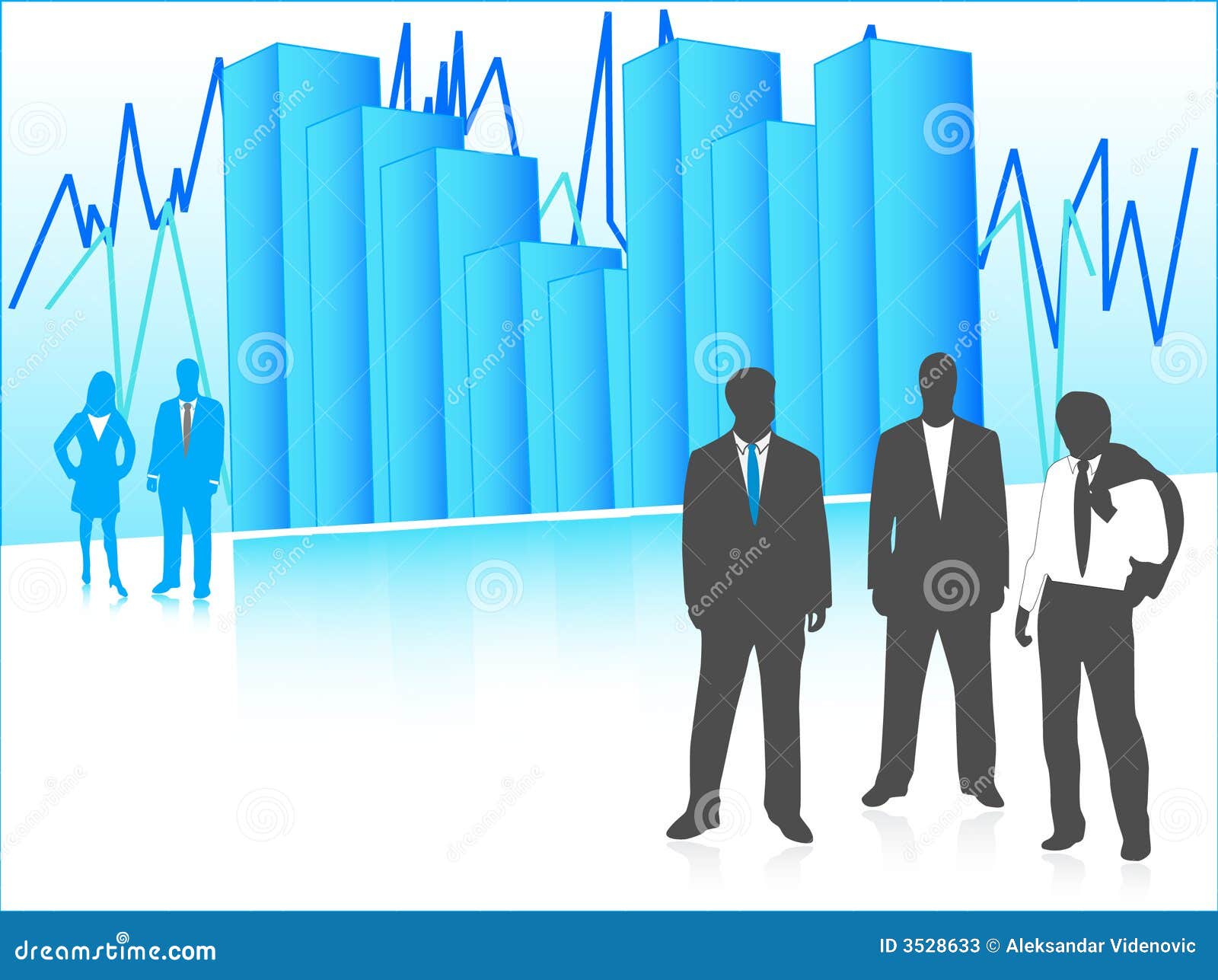 Business people and graph stock vector. Illustration of businessmen ...