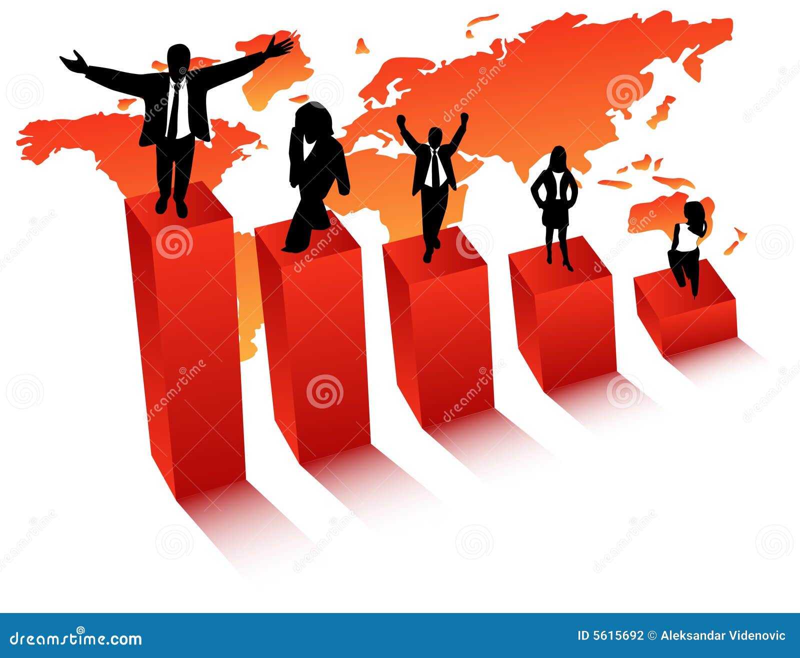 Business people and graph stock vector. Illustration of orange - 5615692