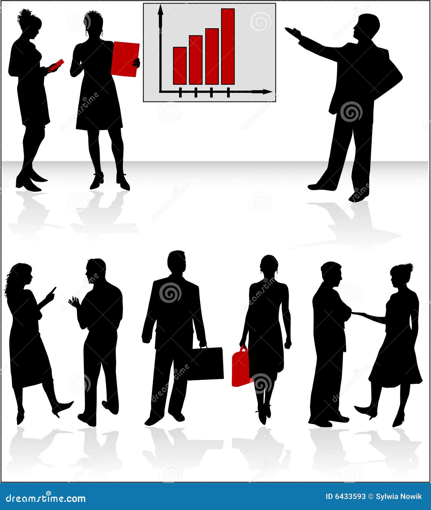 Business people and graph stock illustration. Illustration of ...