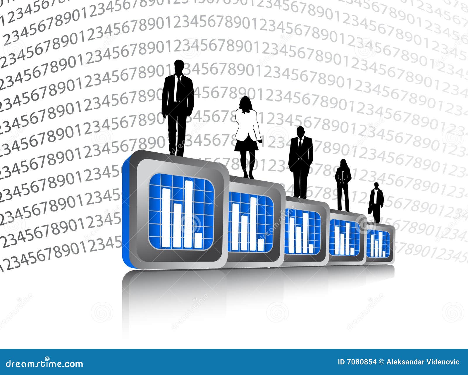 Business people and graph stock vector. Illustration of contour - 7080854