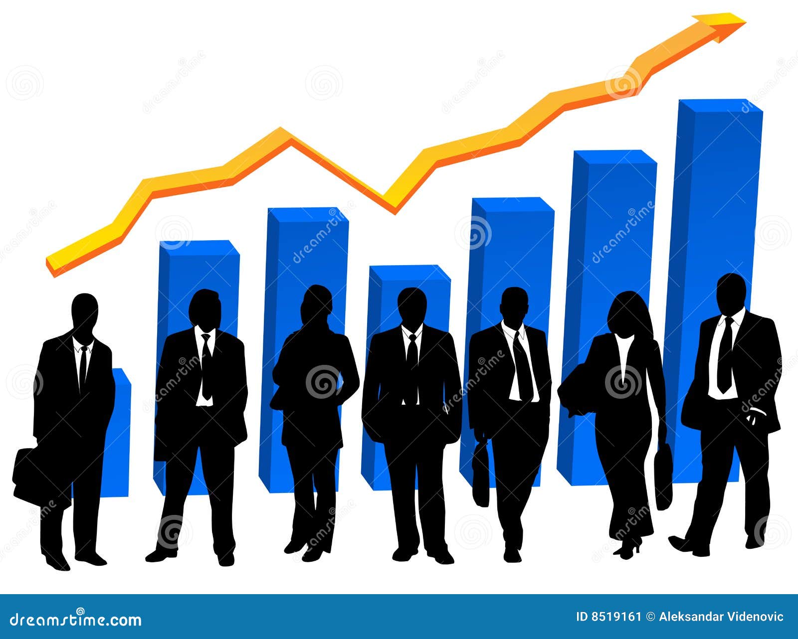 Business people and graph stock vector. Illustration of people - 8519161