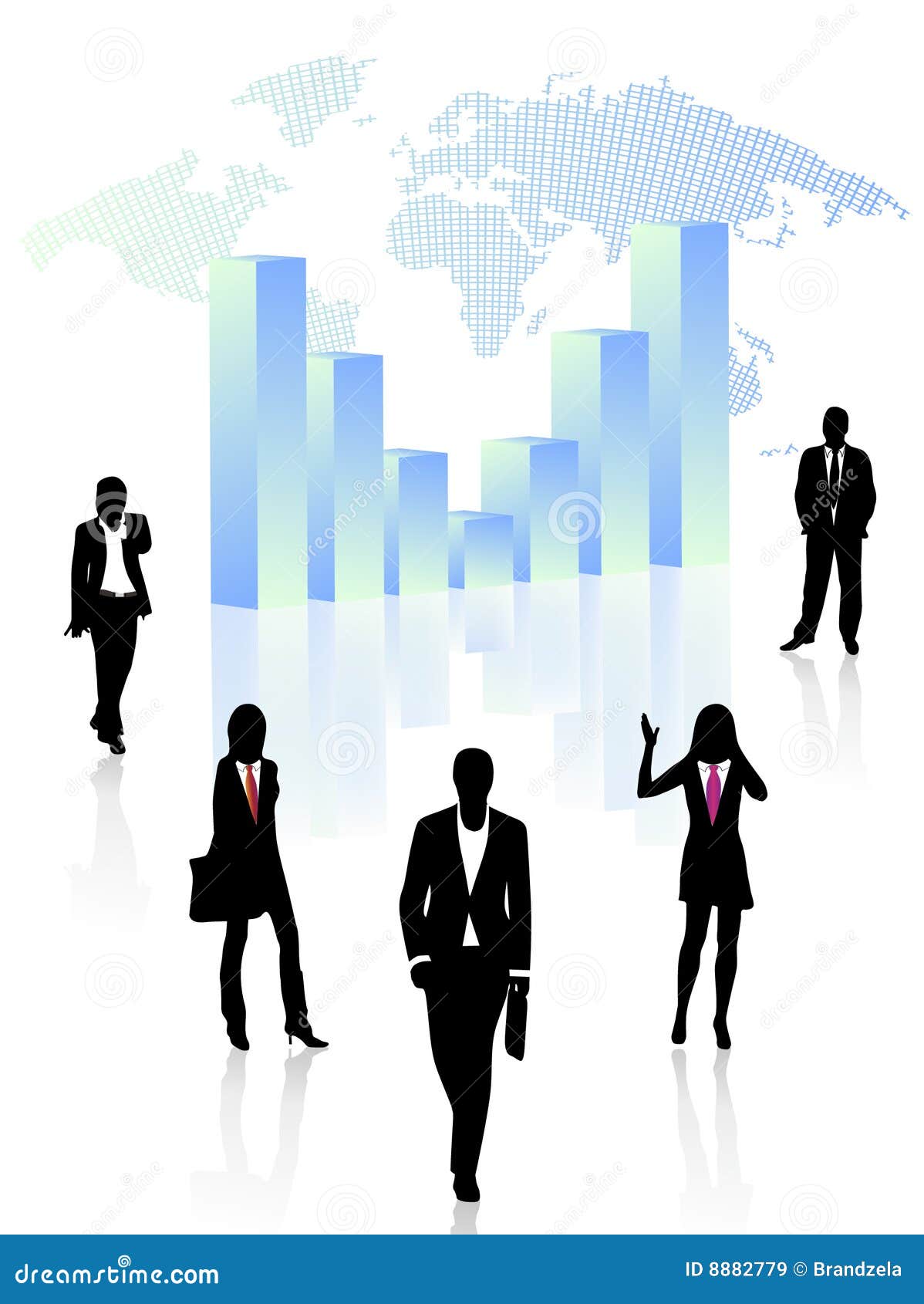 Business people and graph stock vector. Illustration of bank - 8882779