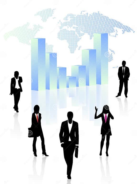 Business people and graph stock vector. Illustration of bank - 8882779
