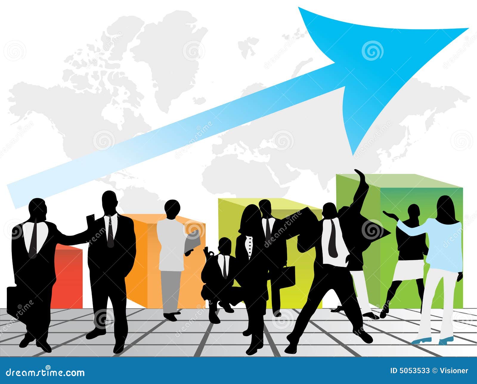 Business People and Graph that Show Success Stock Vector - Illustration ...