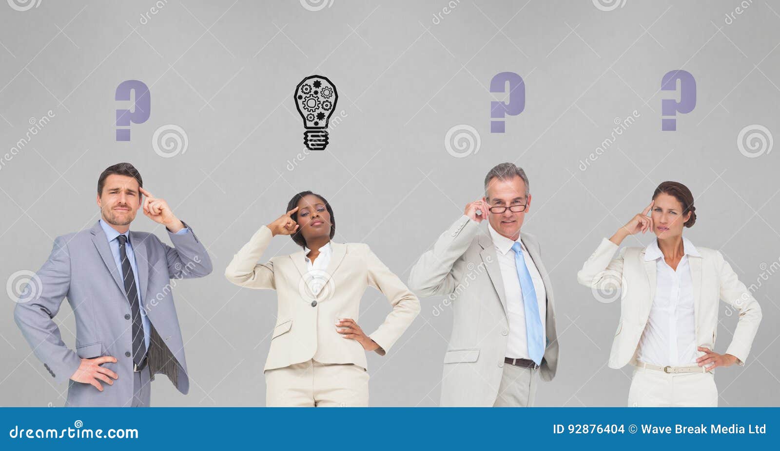 Business People with Graphics Over Head Stock Photo - Image of digital ...