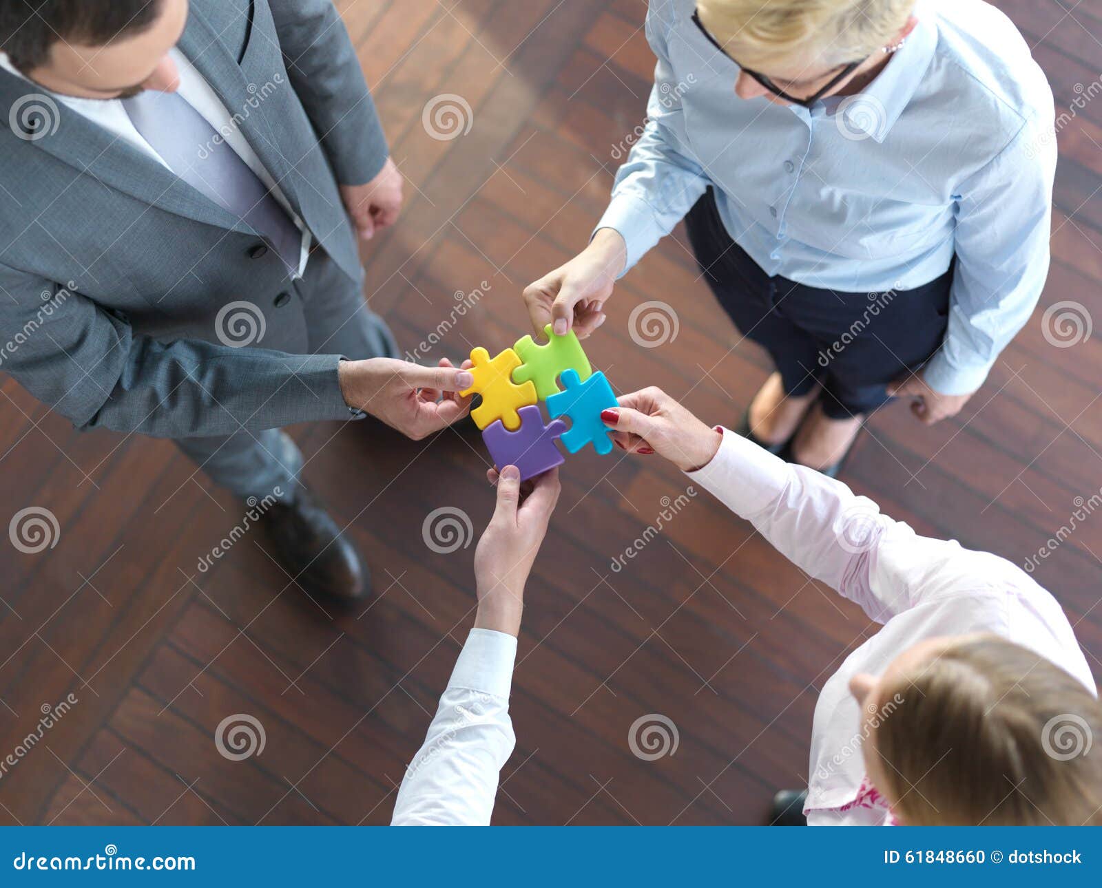 Business People Group Assembling Jigsaw Puzzle Stock Photo - Image of ...
