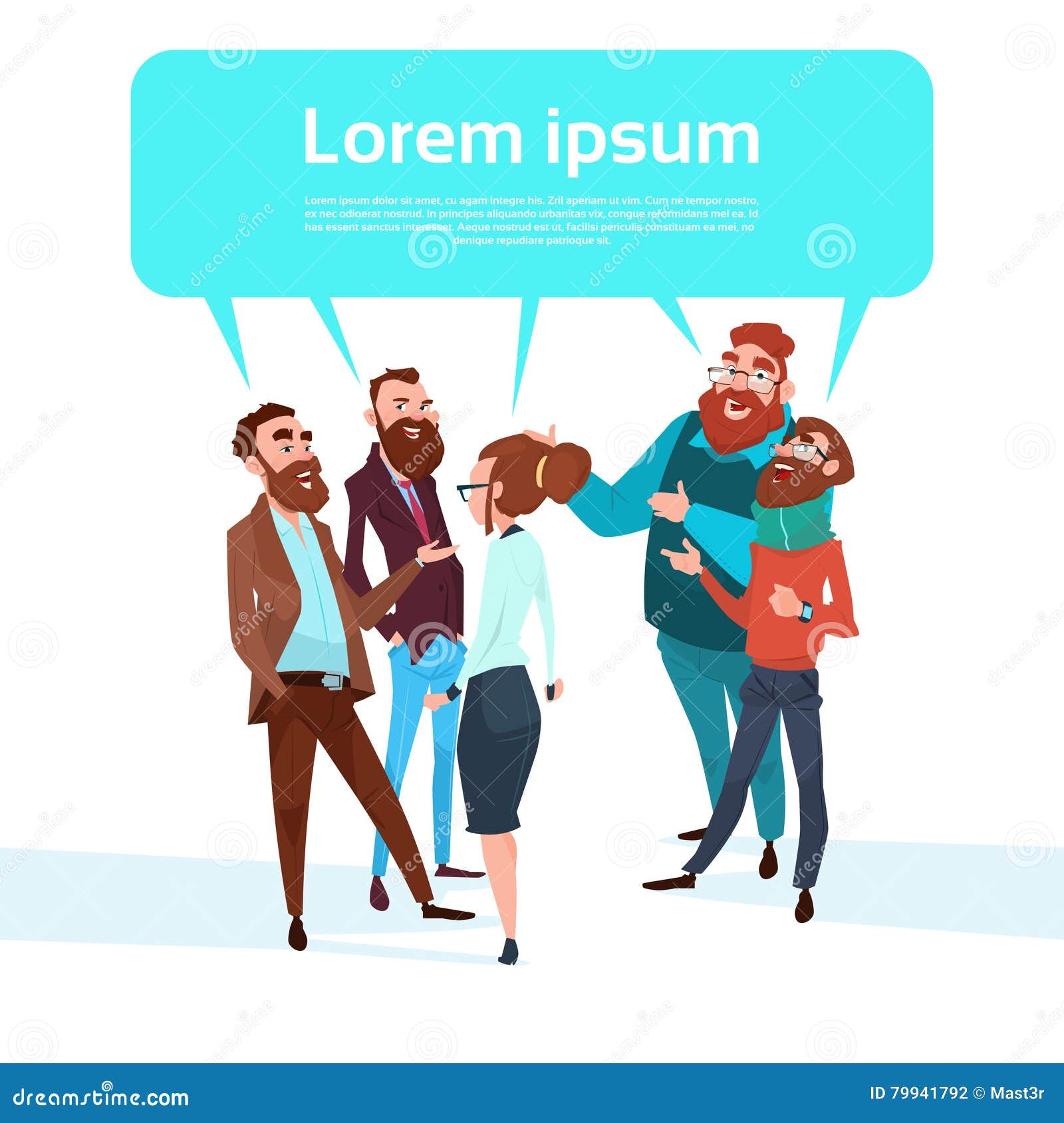 Business People Group Chat Bubble Businesspeople Talking Discussing ...