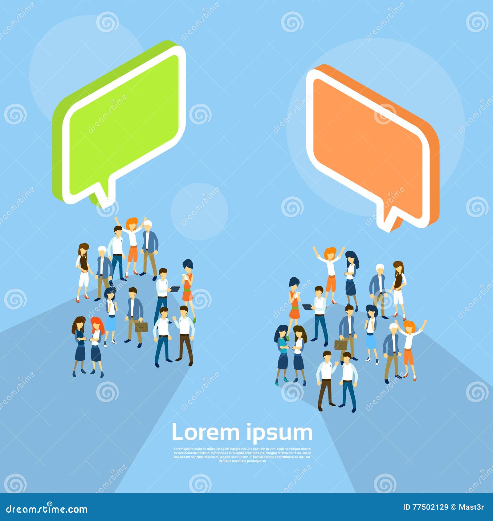 Business People Group Chat Bubble Team Communication Teamwork 3d ...