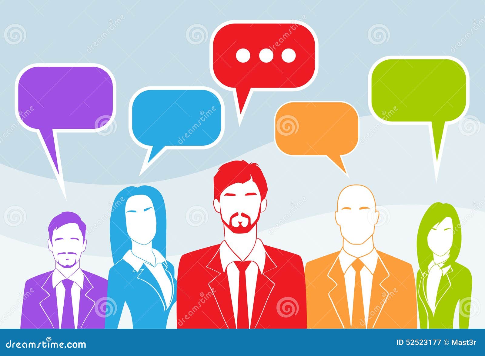 Business People Group Chat Colorful Communication Stock Vector ...