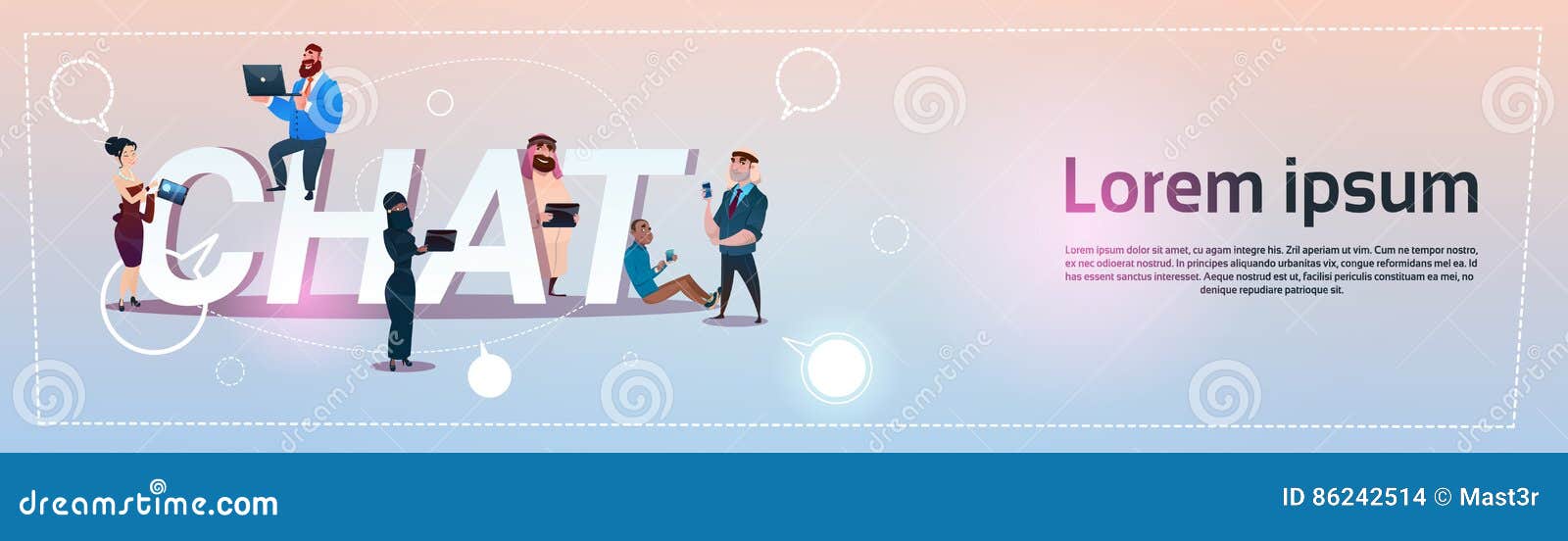 Business People Group Chat Social Network Communication Banner Stock ...