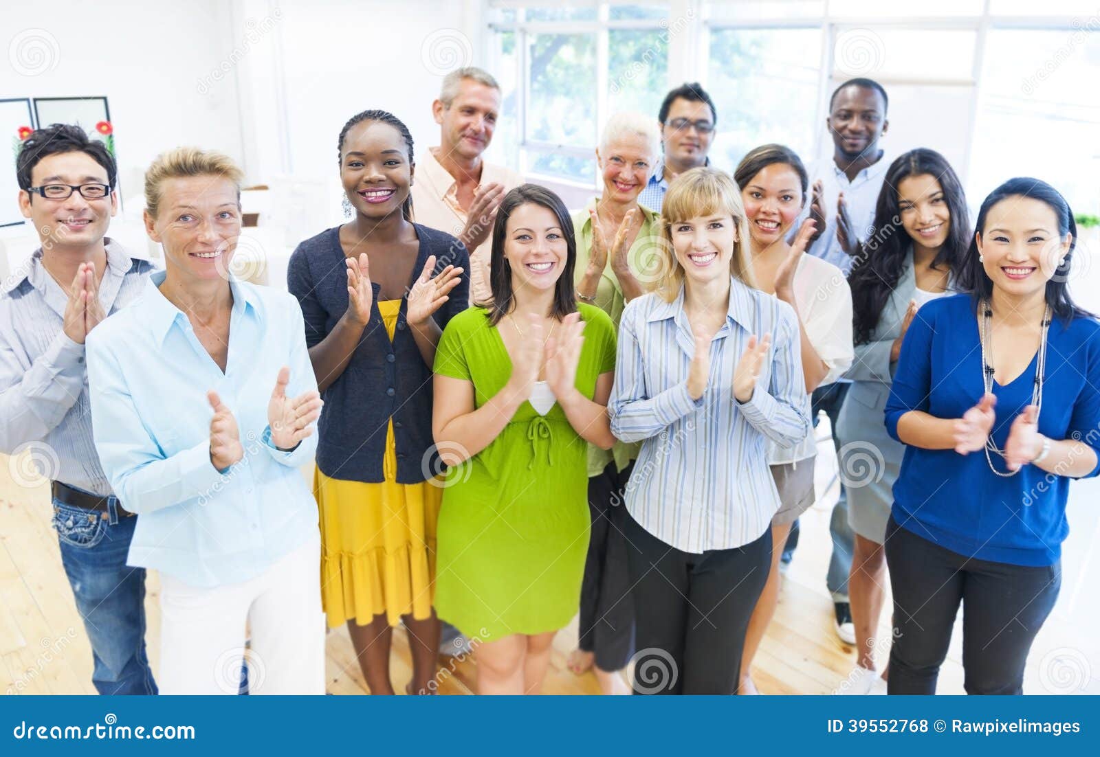 Business People Group Clapping Hands Stock Photo - Image of cheerful ...