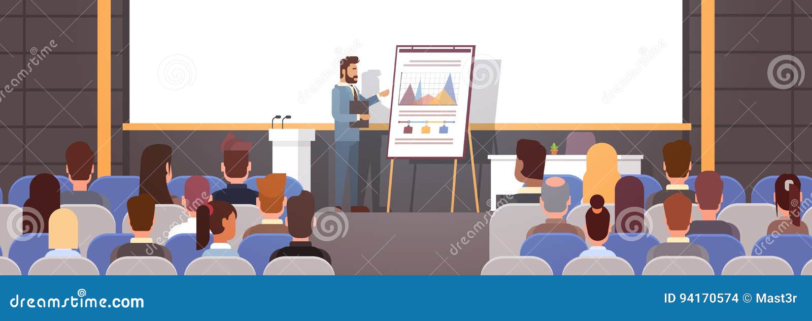 Business People Group at Conference Meeting Training Courses Flip Chart ...