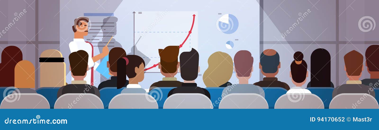 Business People Group at Conference Meeting Training Courses Flip Chart ...