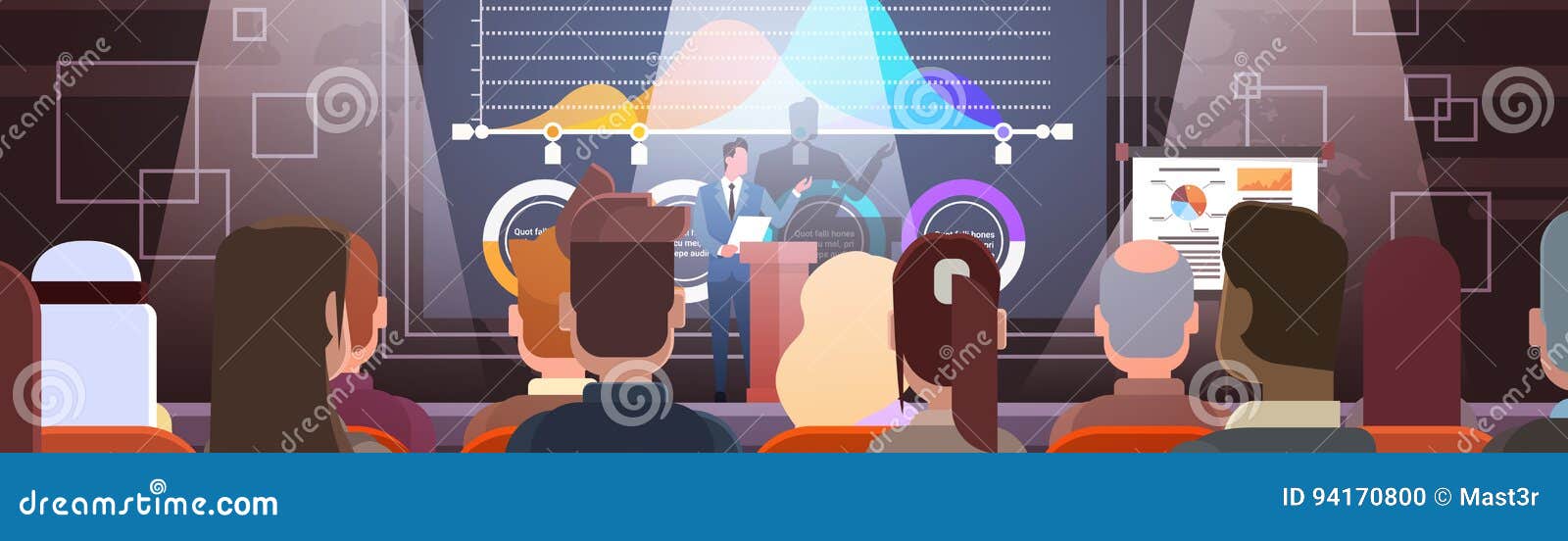 Business People Group at Conference Meeting Training Courses Flip Chart ...