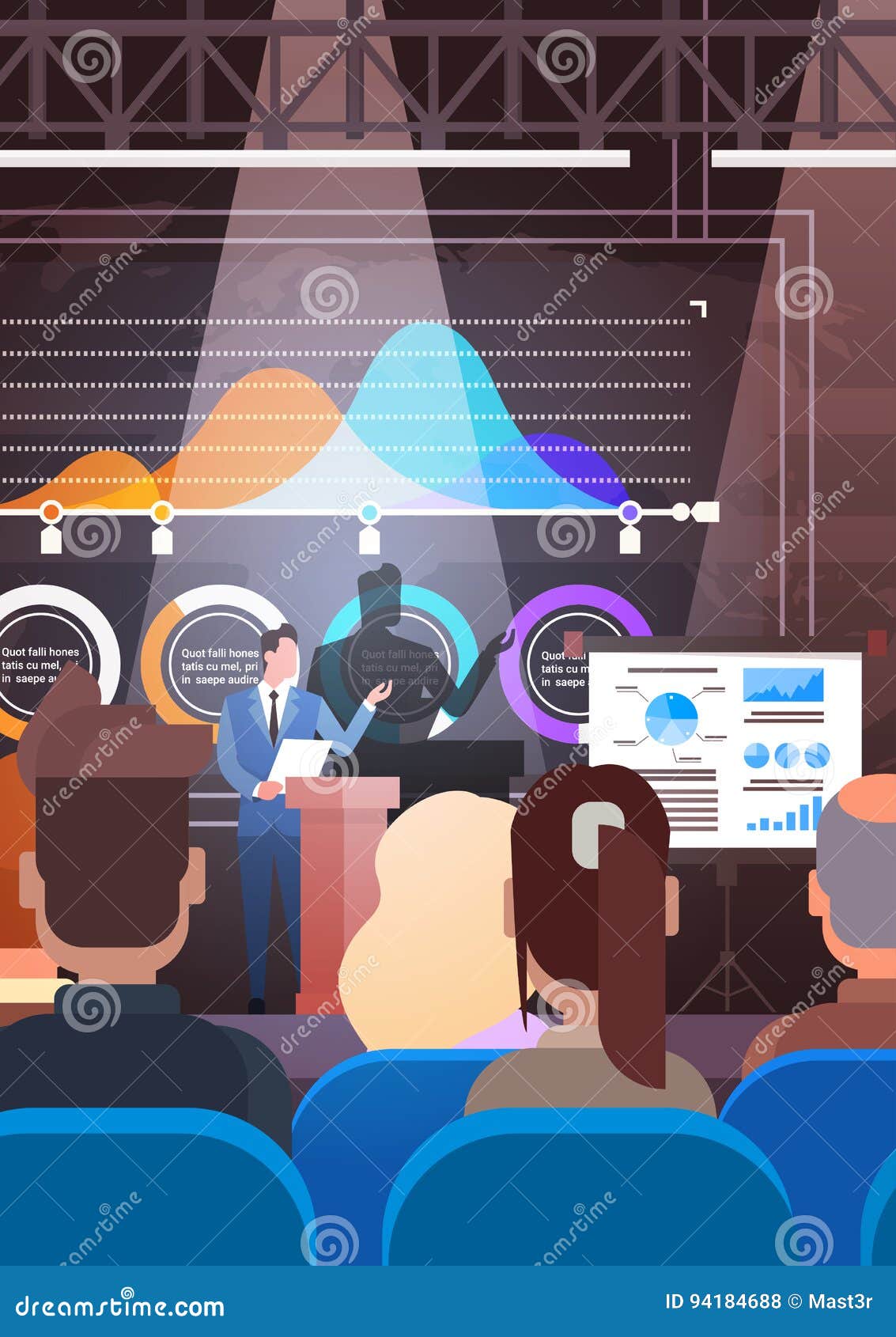 Business People Group at Conference Meeting Training Courses Flip Chart ...