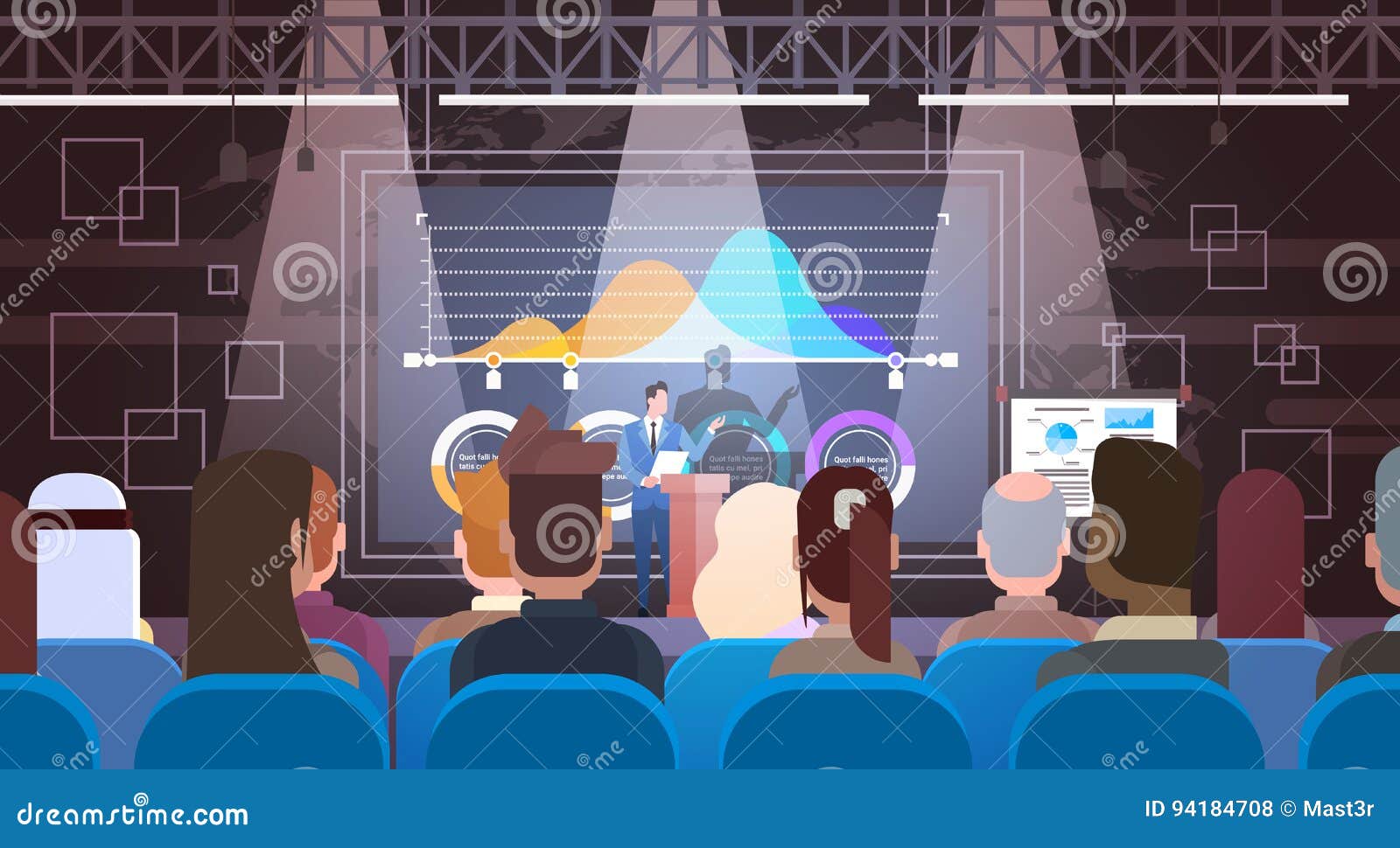 Business People Group at Conference Meeting Training Courses Flip Chart ...