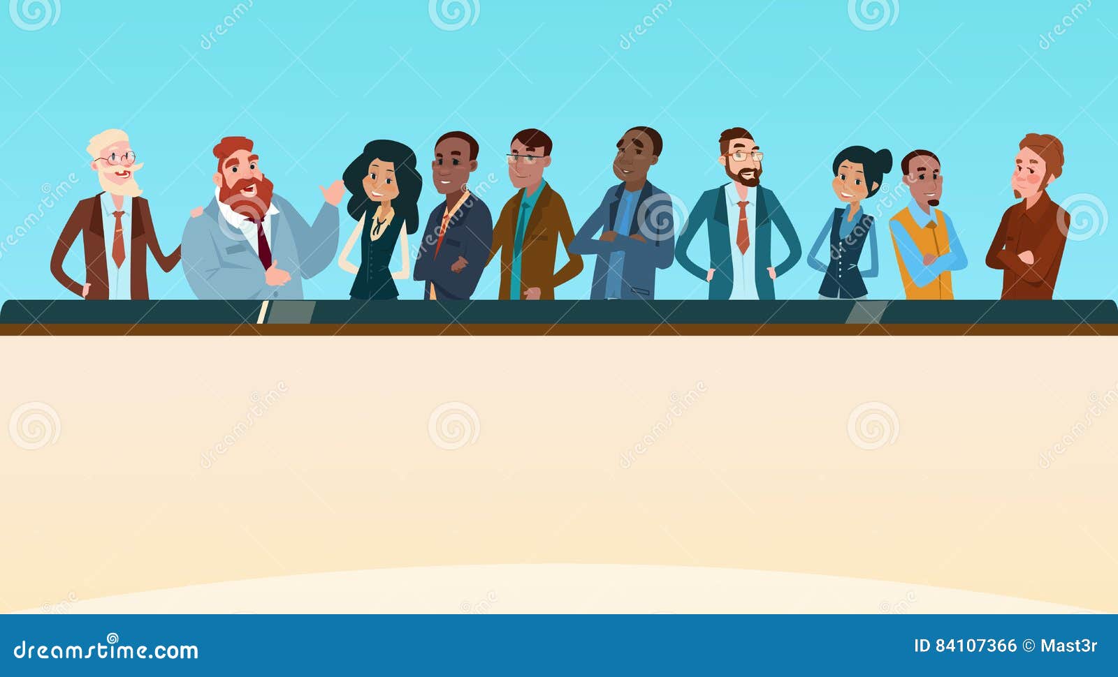 Business People Group Executives Team with Banner Board Copy Space ...