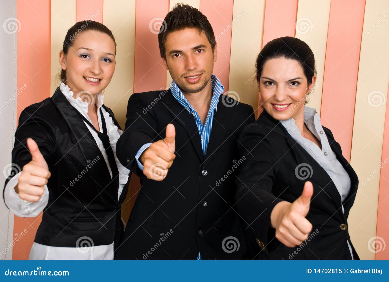 Business People Group Give Thumbs Up Stock Image - Image of crossed ...