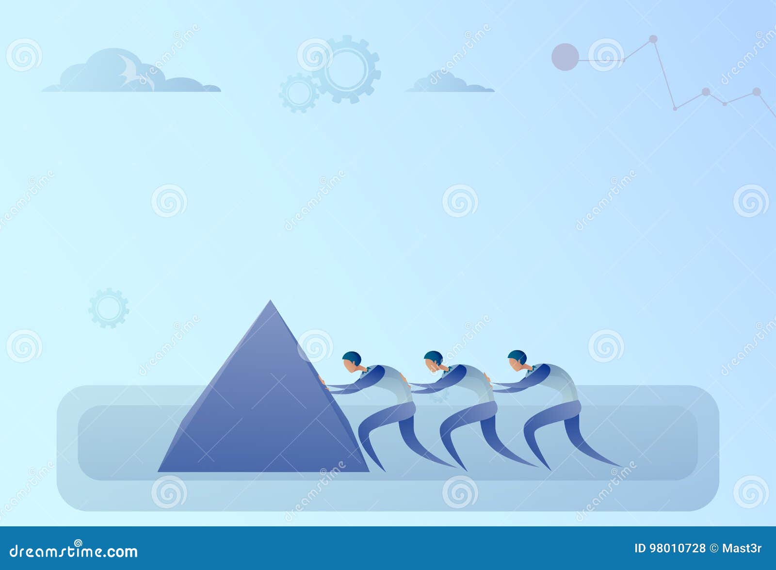 Business People Group Pushing Stone Together Teamwork Cooperation ...