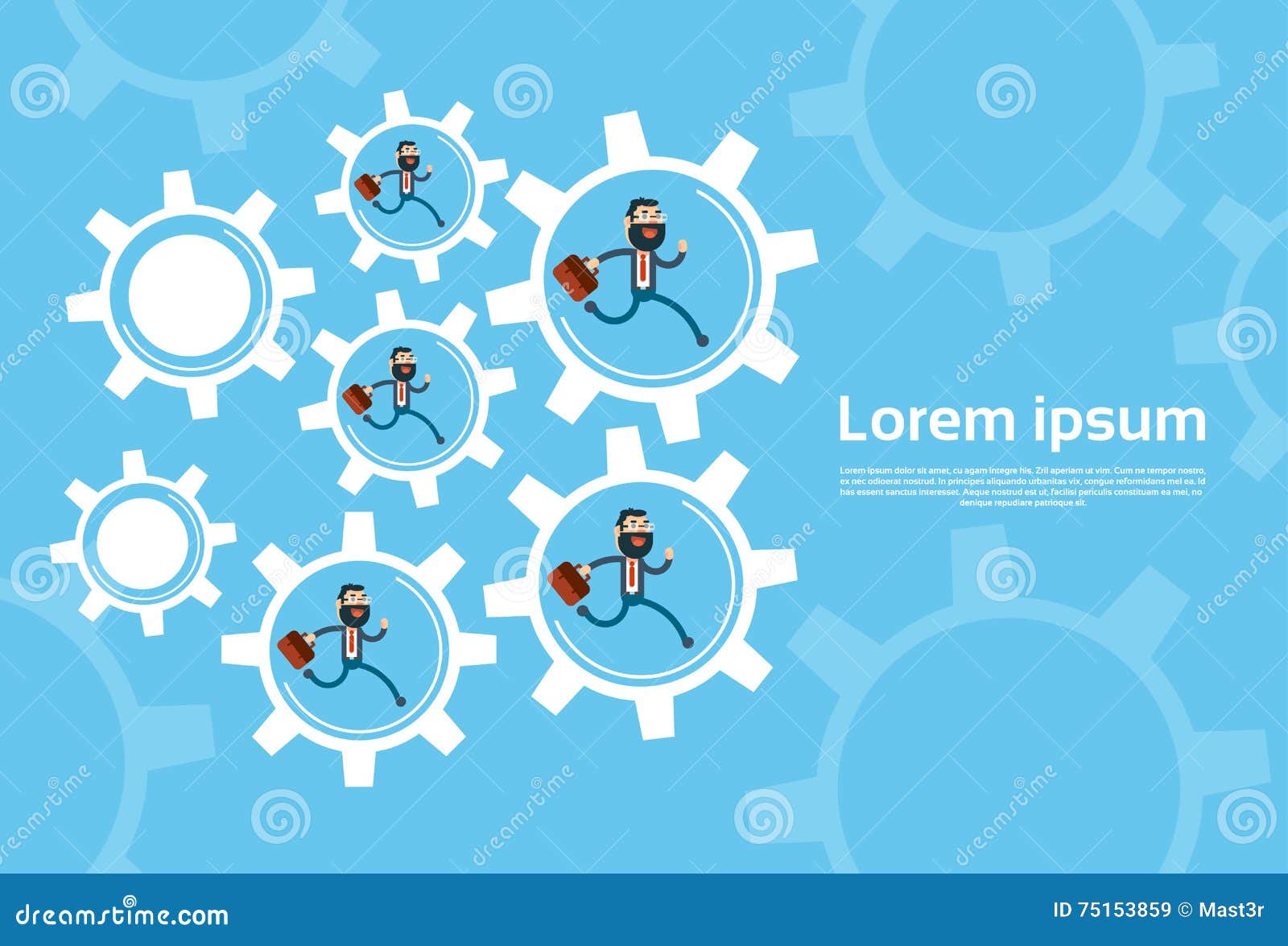 Business People Group Run in Cog Wheel Concept Teamwork Stock Vector ...