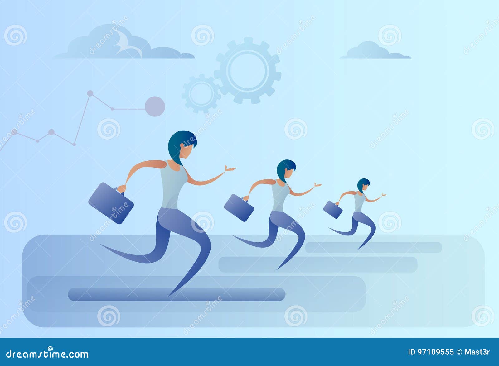 Business People Group Run Team Leader Competition Concept Stock Vector ...