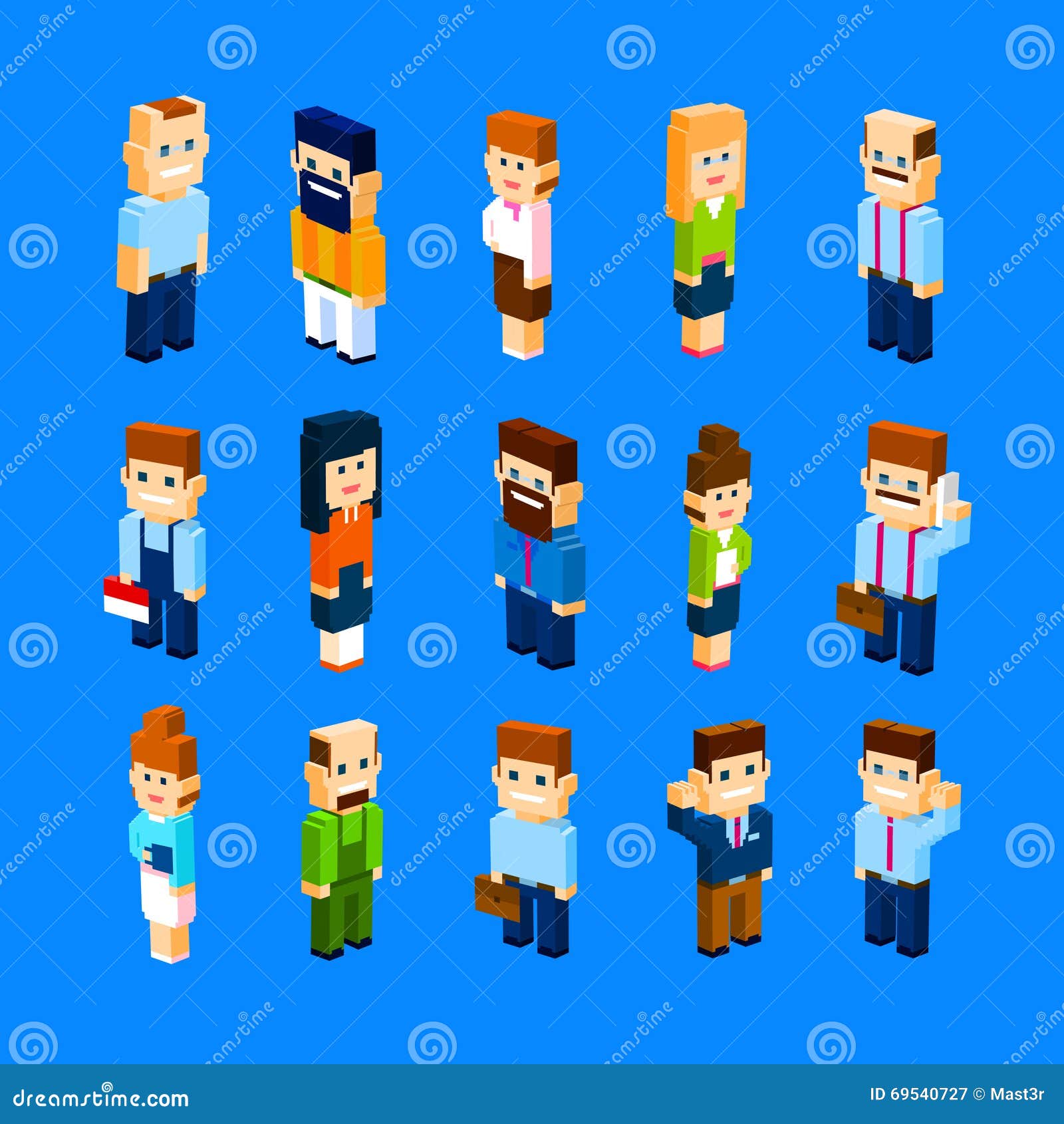 Business People Group Set Collection 3d Isometric Stock Vector ...