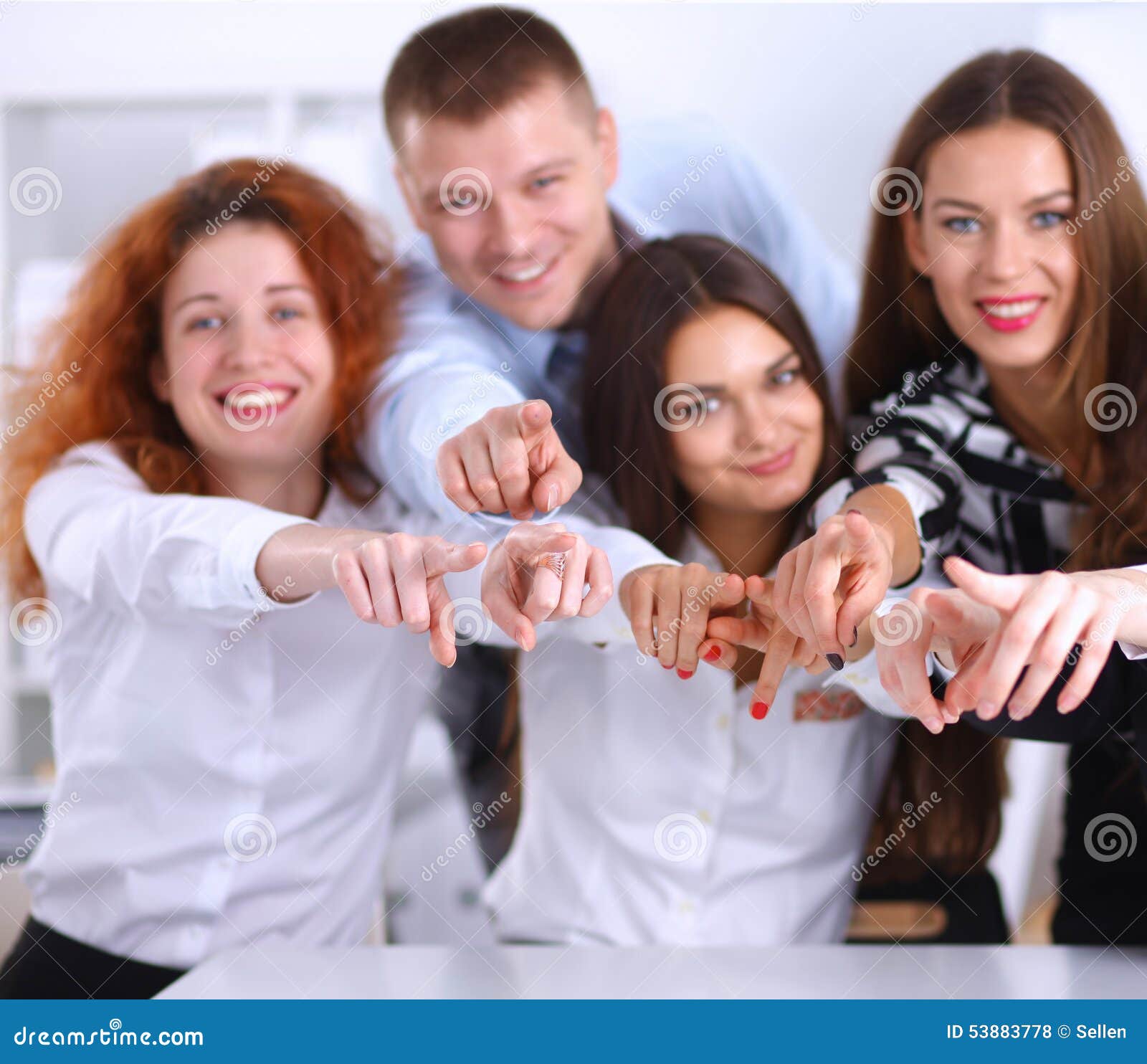 Business People Group Team Point Finger at You Stock Photo - Image of ...