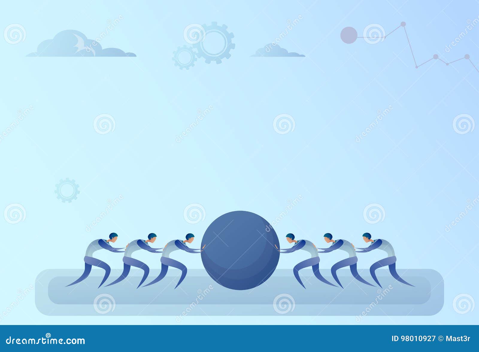 Business People Group Two Team Pushing Stone Together Teamwork ...