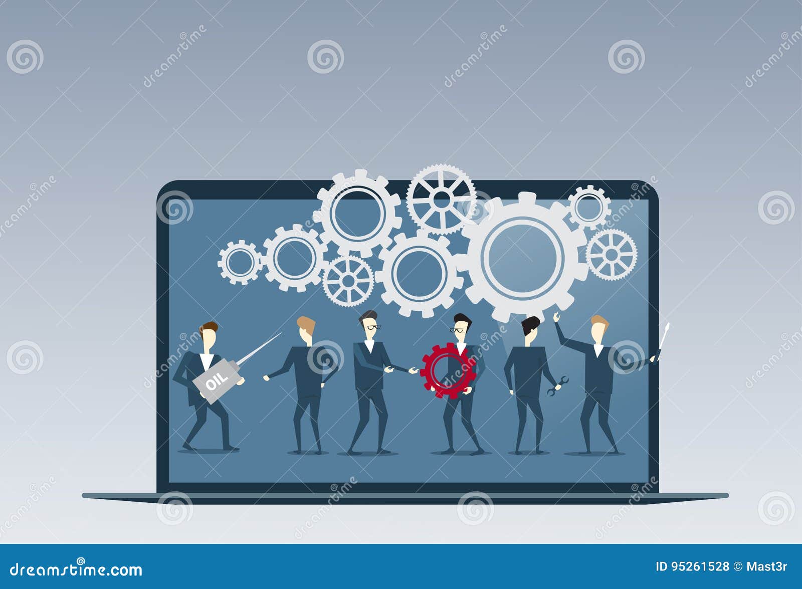 Business People Group Under Cog Wheel Work Together Brainstorming ...