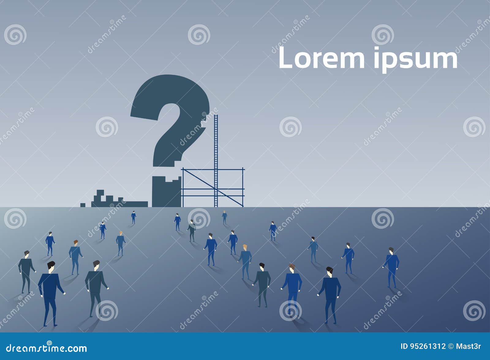 Business People Group Walking To Question Mark Team Pondering Problem ...