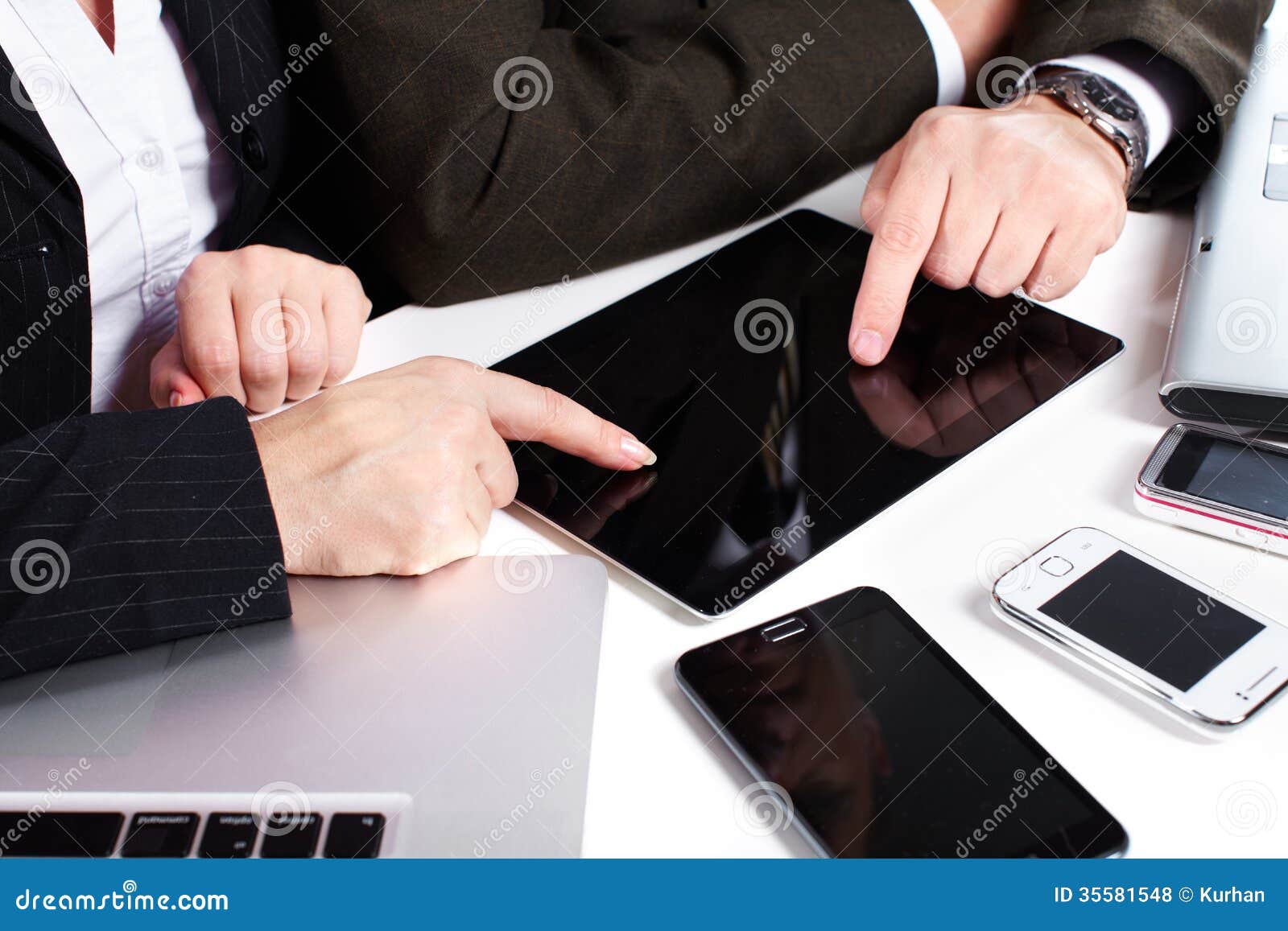 Business People Group Working with Laptop. Stock Photo - Image of ...