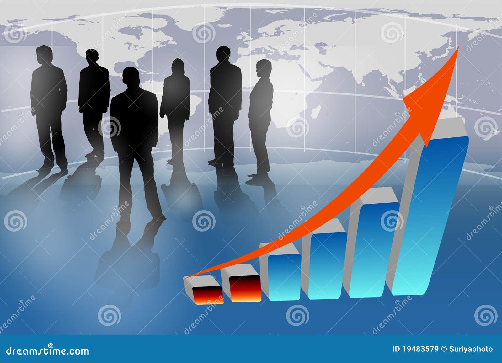 Business People and Growing Graph Stock Image - Image of graphic, lift ...