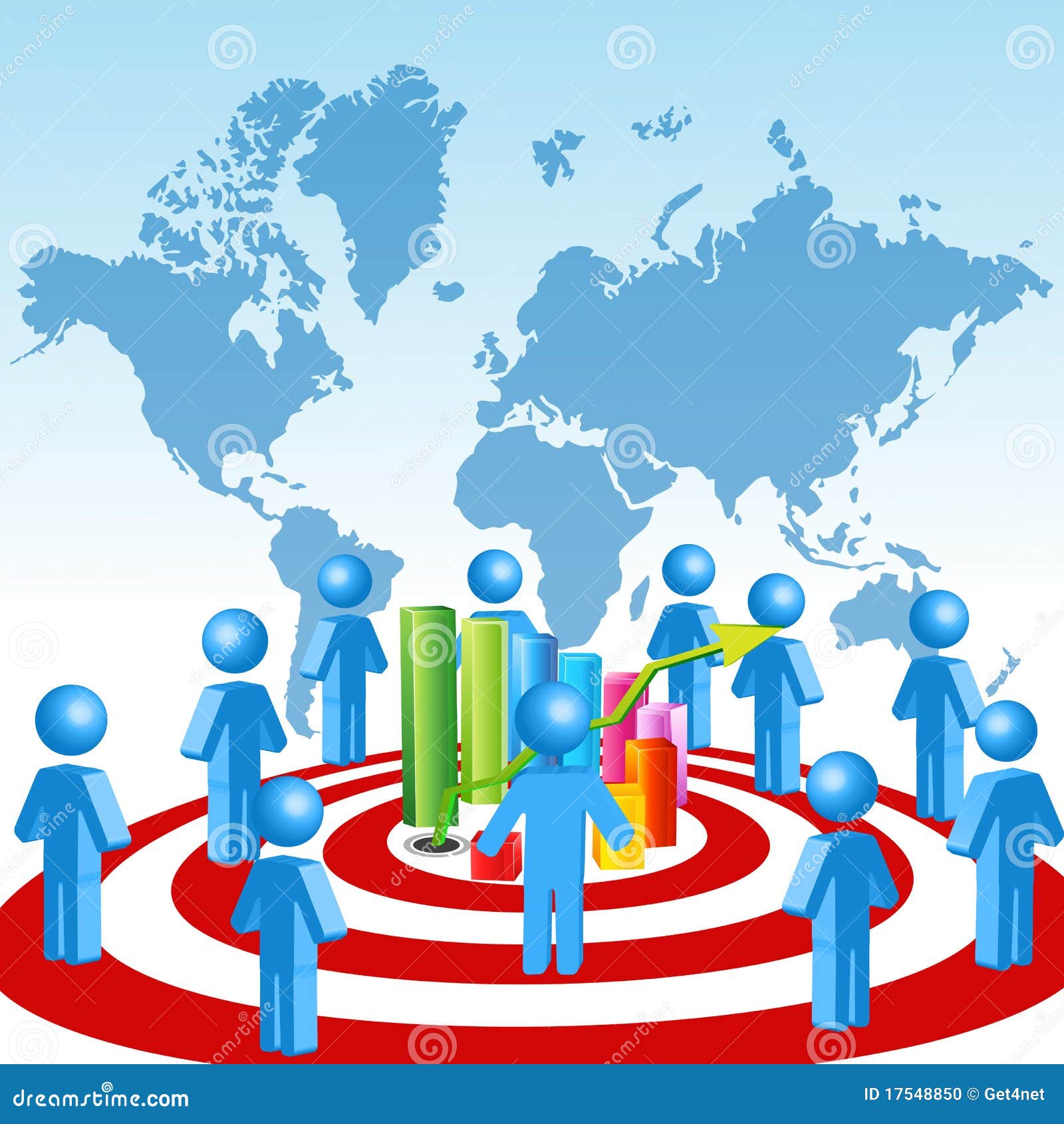 Business People with Growth Graph Stock Vector - Illustration of chart ...