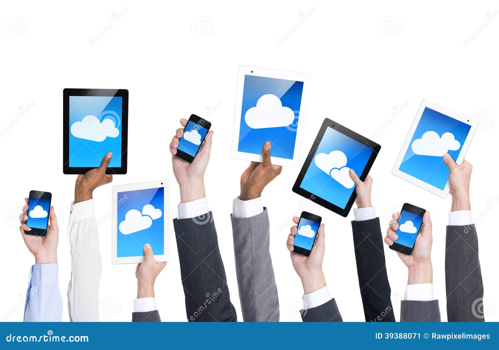 Business People Hand Holding Communication Devices Stock Image - Image ...