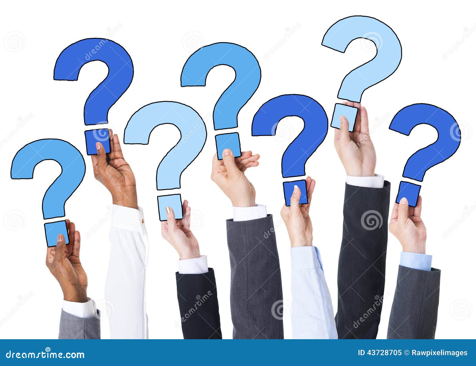 Business People Hand Holding Question Marks Stock Image - Image of ...