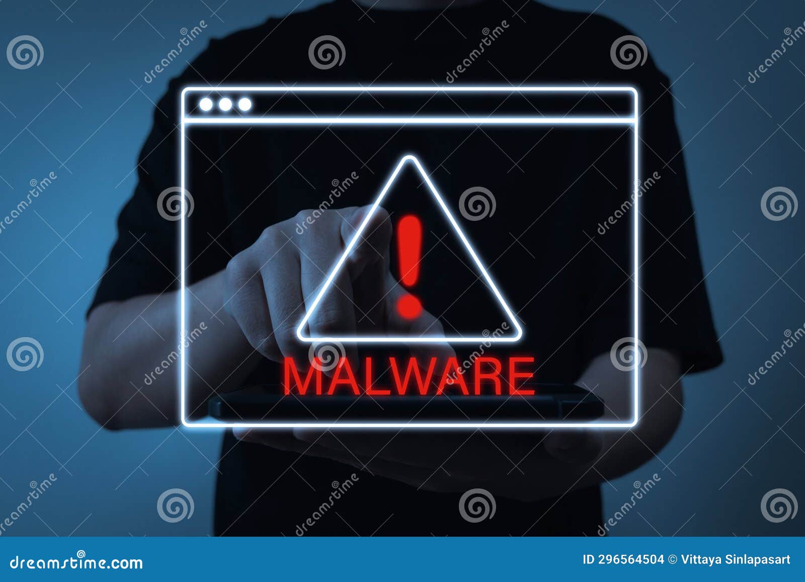 Business People Hand Using Mobile Smart Phone with Virtual Malware ...