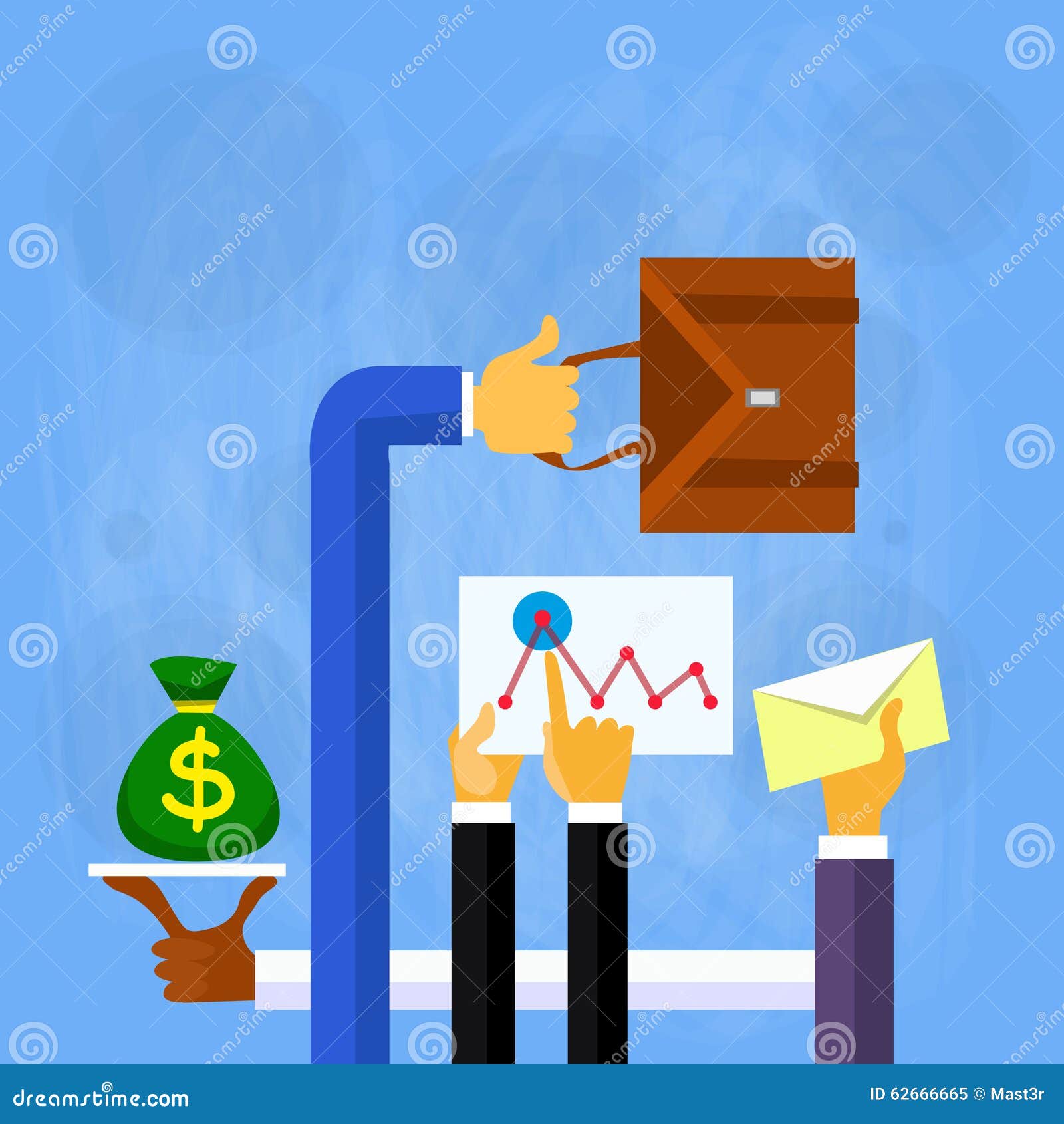 Business People Hands Finance Flat Vector Stock Vector - Illustration ...