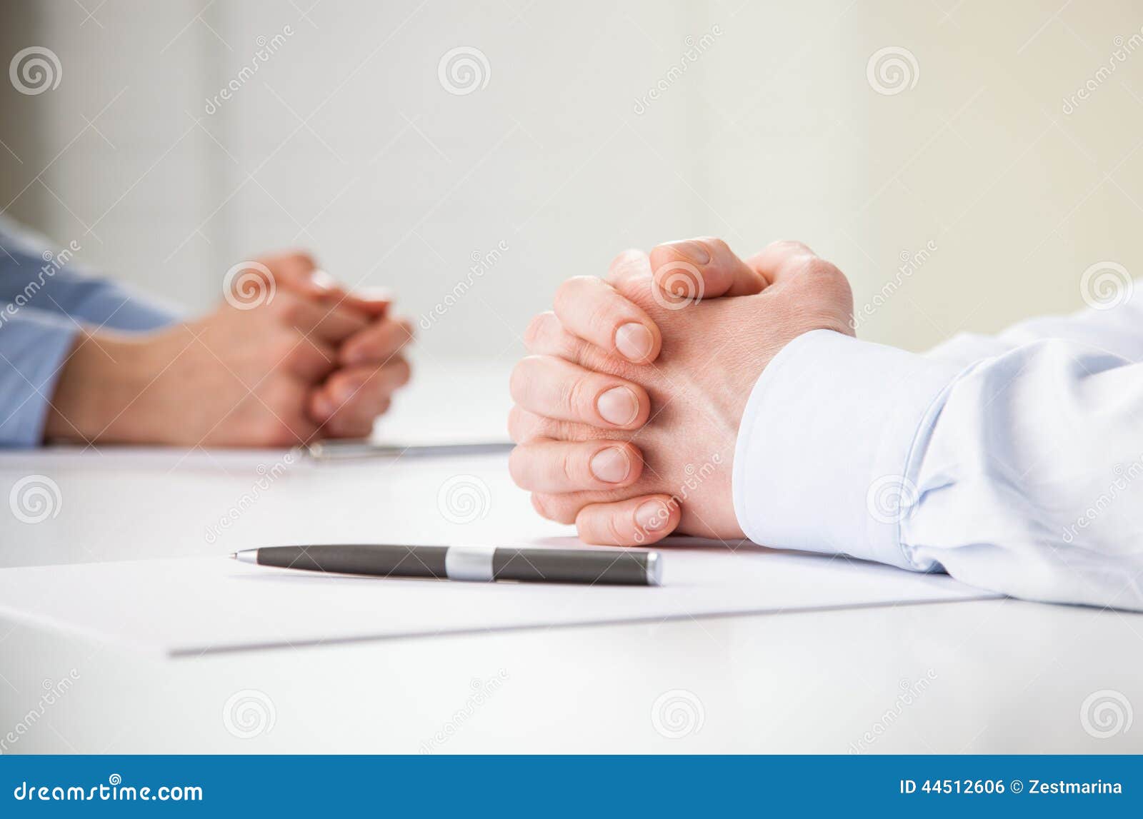 Business People Hands during Meeting Stock Photo - Image of male, desk ...
