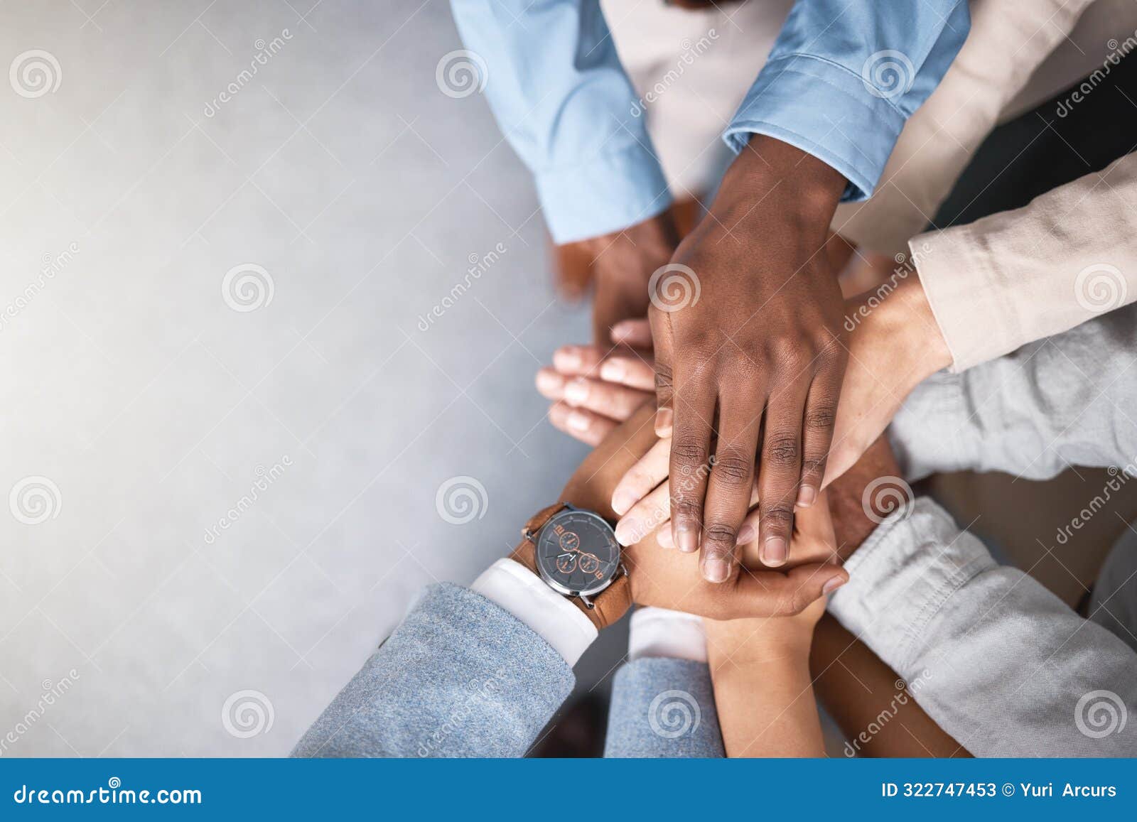 Business People, Hands Stack and Support Above for Collaboration and ...