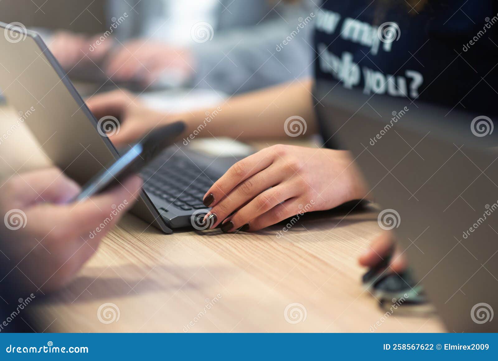 Business People Hands Using Laptop Computer during Conference Stock ...