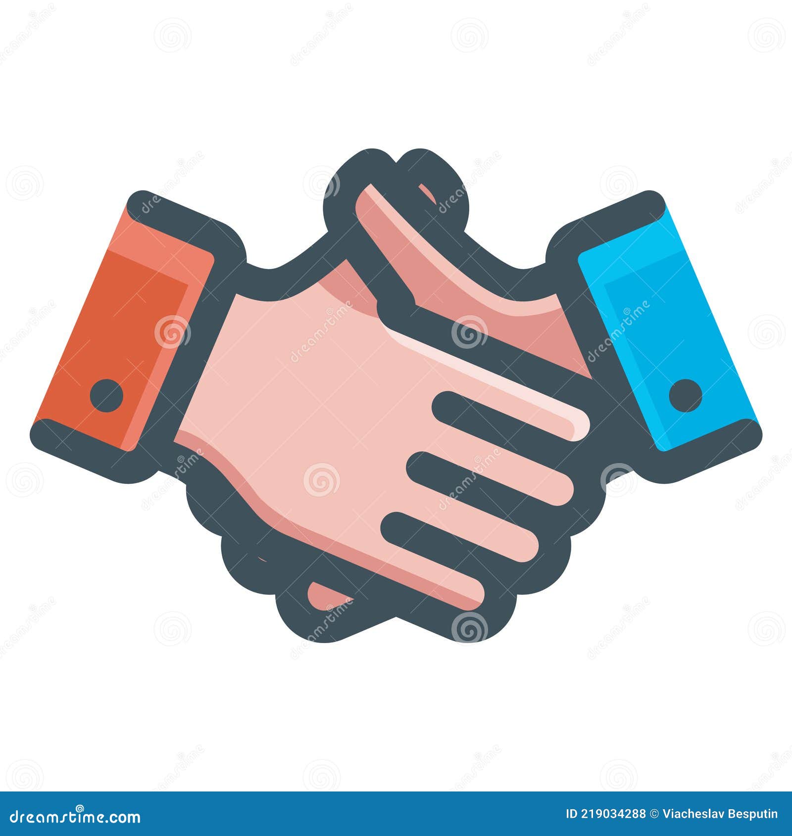Business People Handshake Icon. Stock Vector - Illustration of flat ...