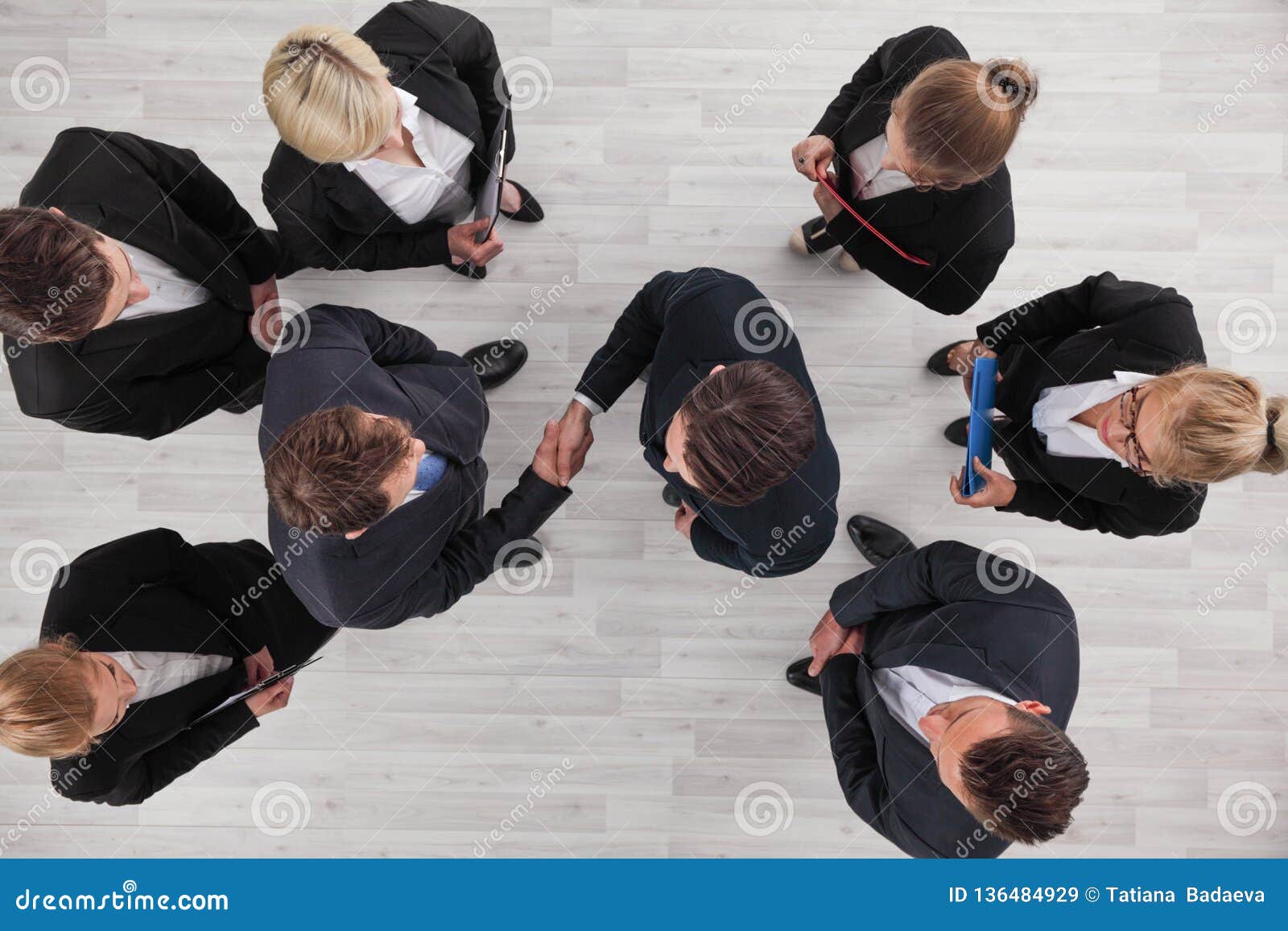 Business People Handshake Top View Stock Image - Image of company ...
