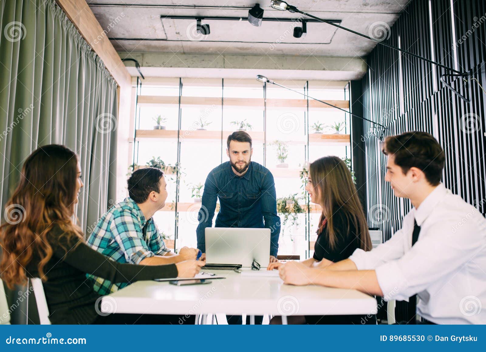 Business People Having Board Meeting in Modern Office. Teamwork Stock ...